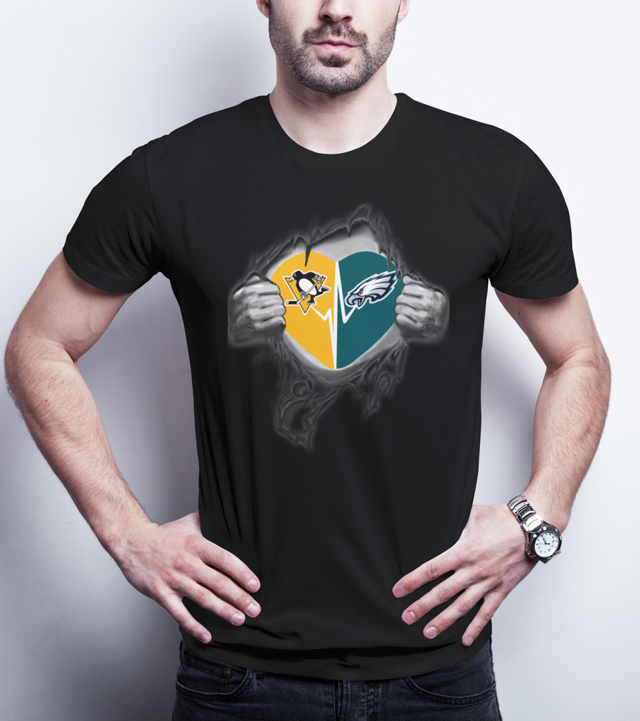 Penguins Eagles Heart T-Shirt