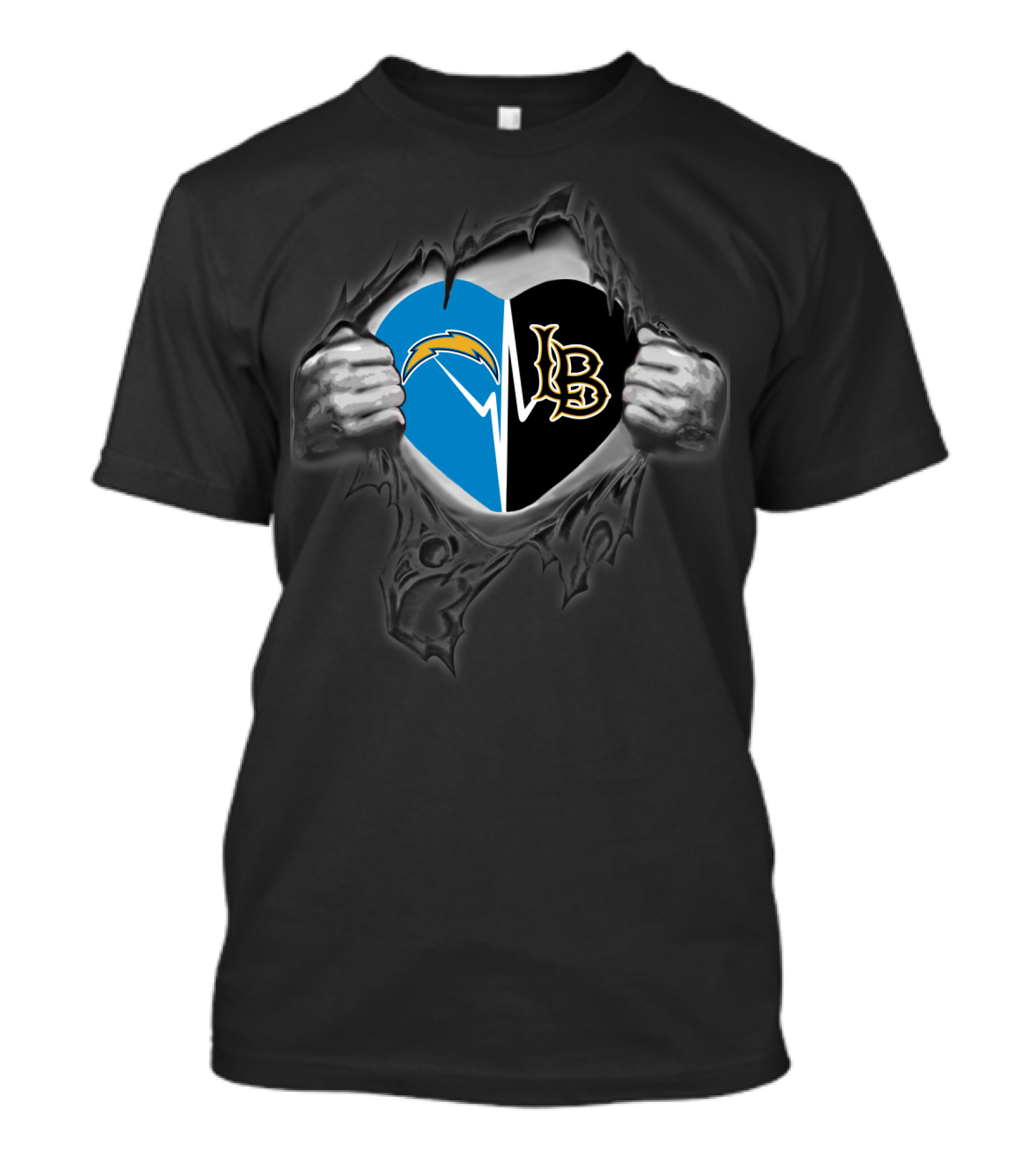 Chargers Long Beach Lb Heart Symbol T-Shirt