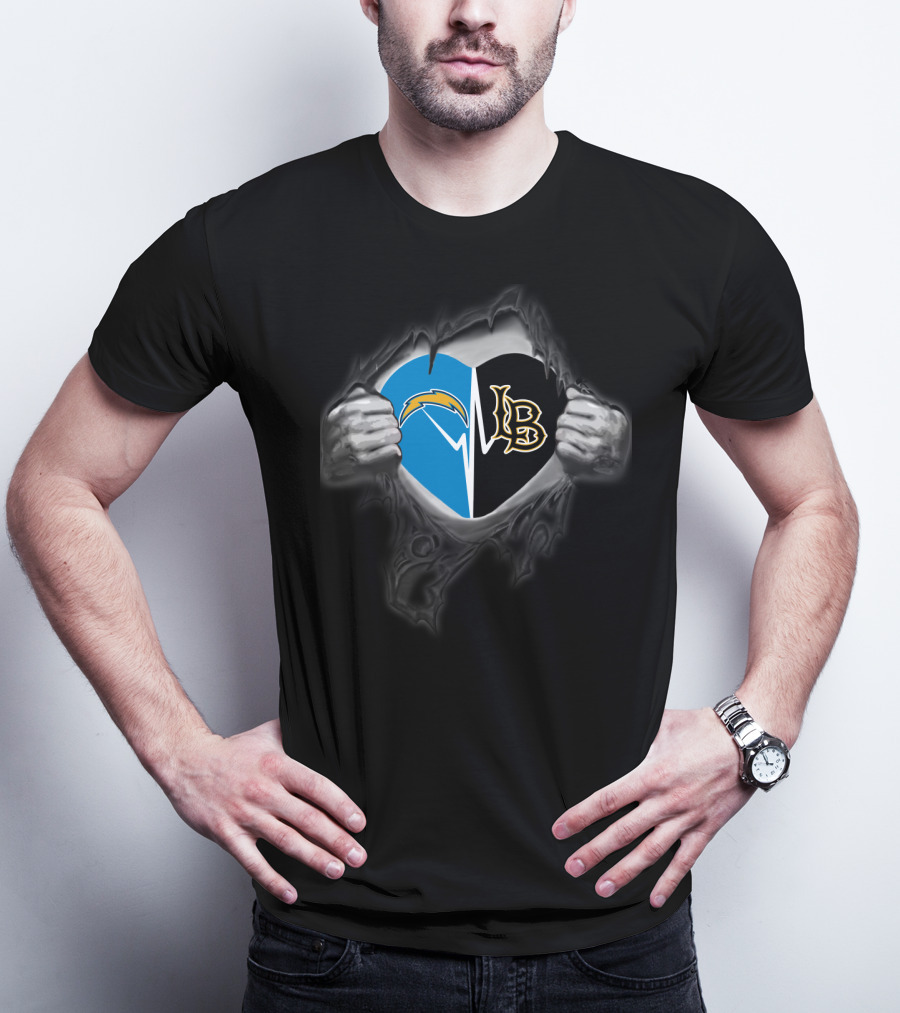 Chargers Long Beach Lb Heart Symbol T-Shirt
