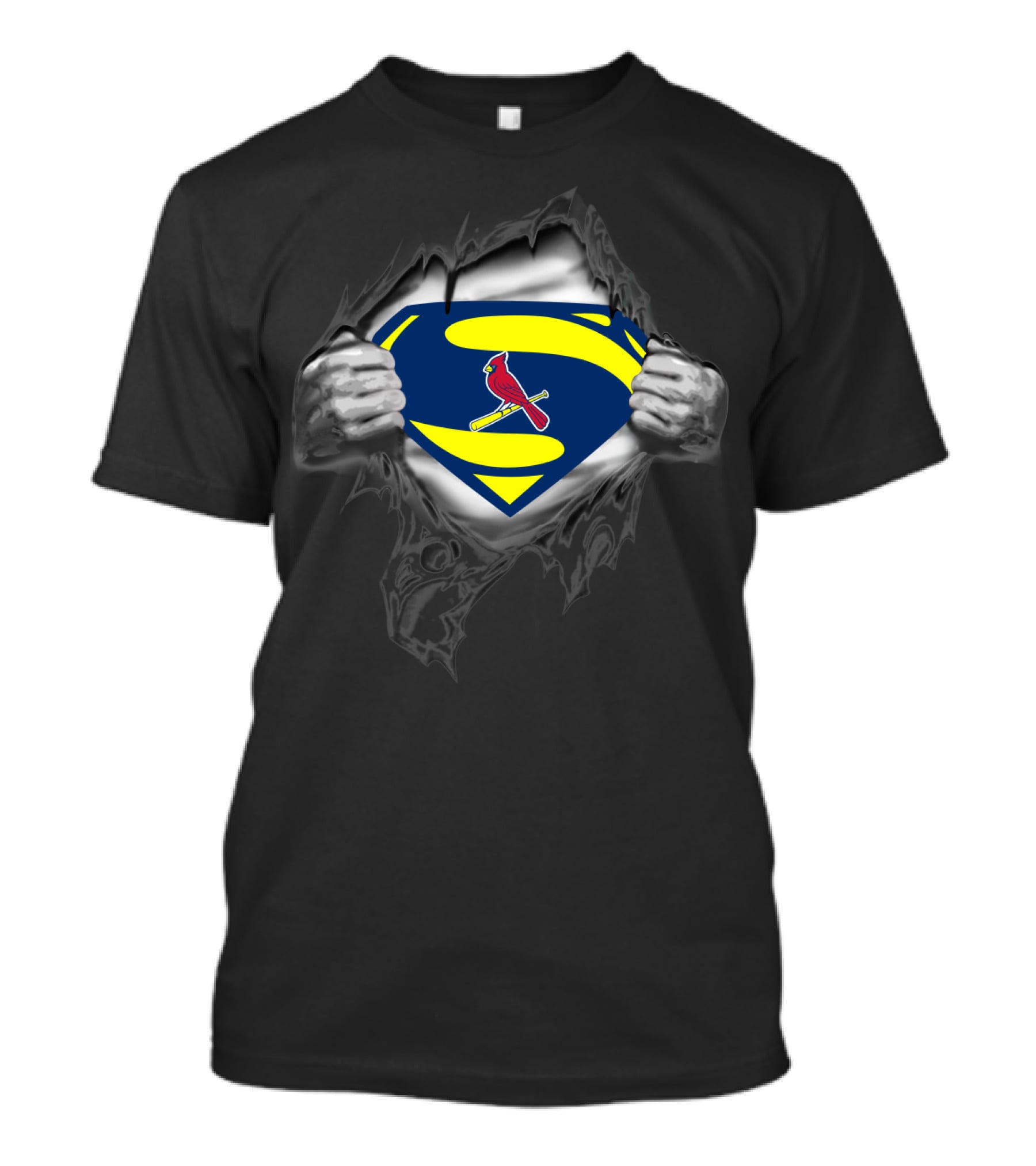 Superman St Louis Cardinals Logo 4 T-Shirt