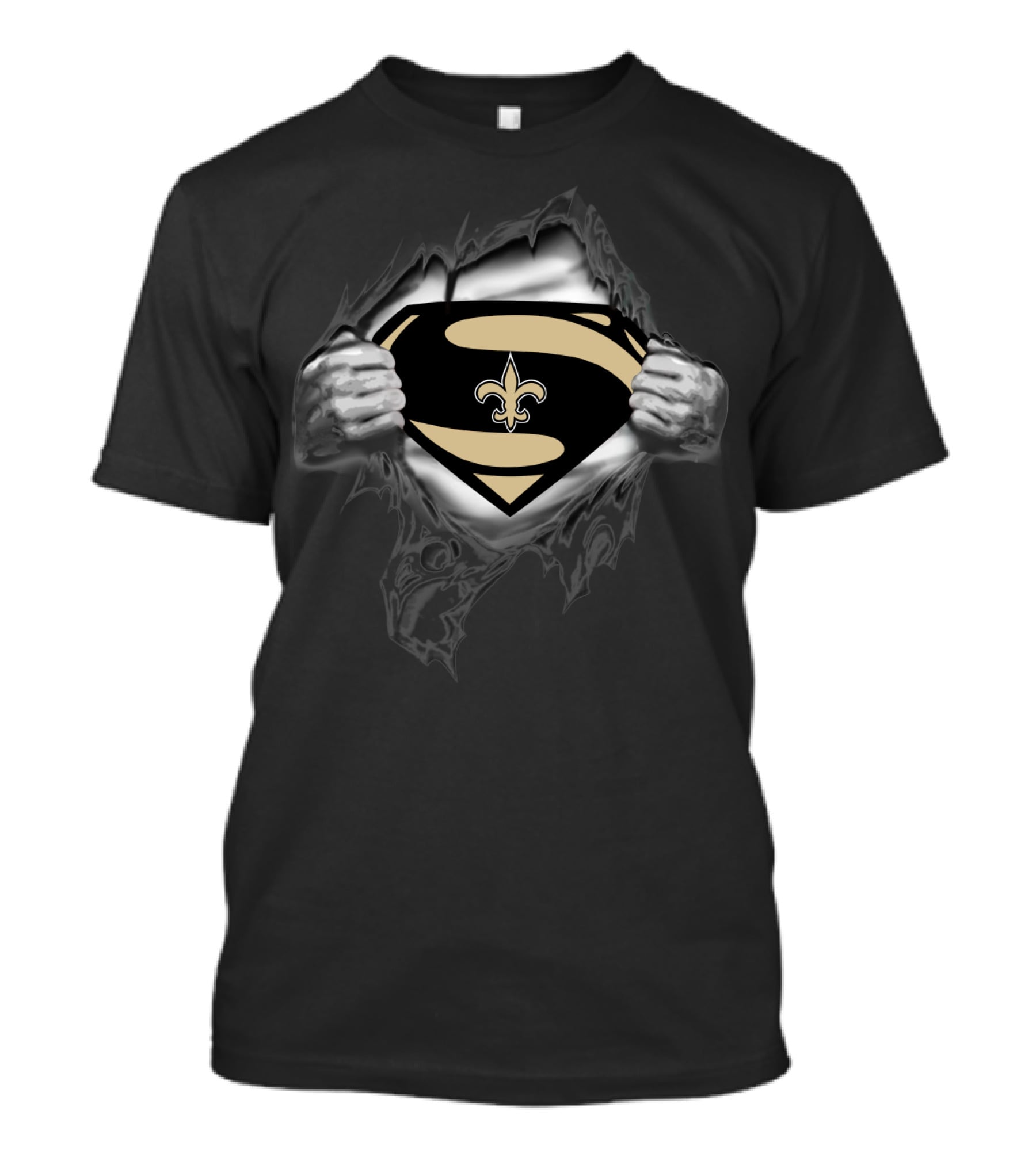 New Orleans Saints Fleur-De-Lis Superman T-Shirt