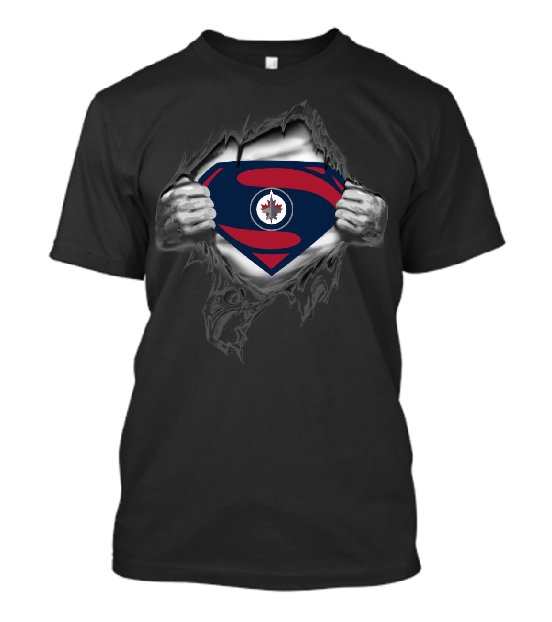 Superman Style Winnipeg Jets Maple Leaf 93 T-Shirt