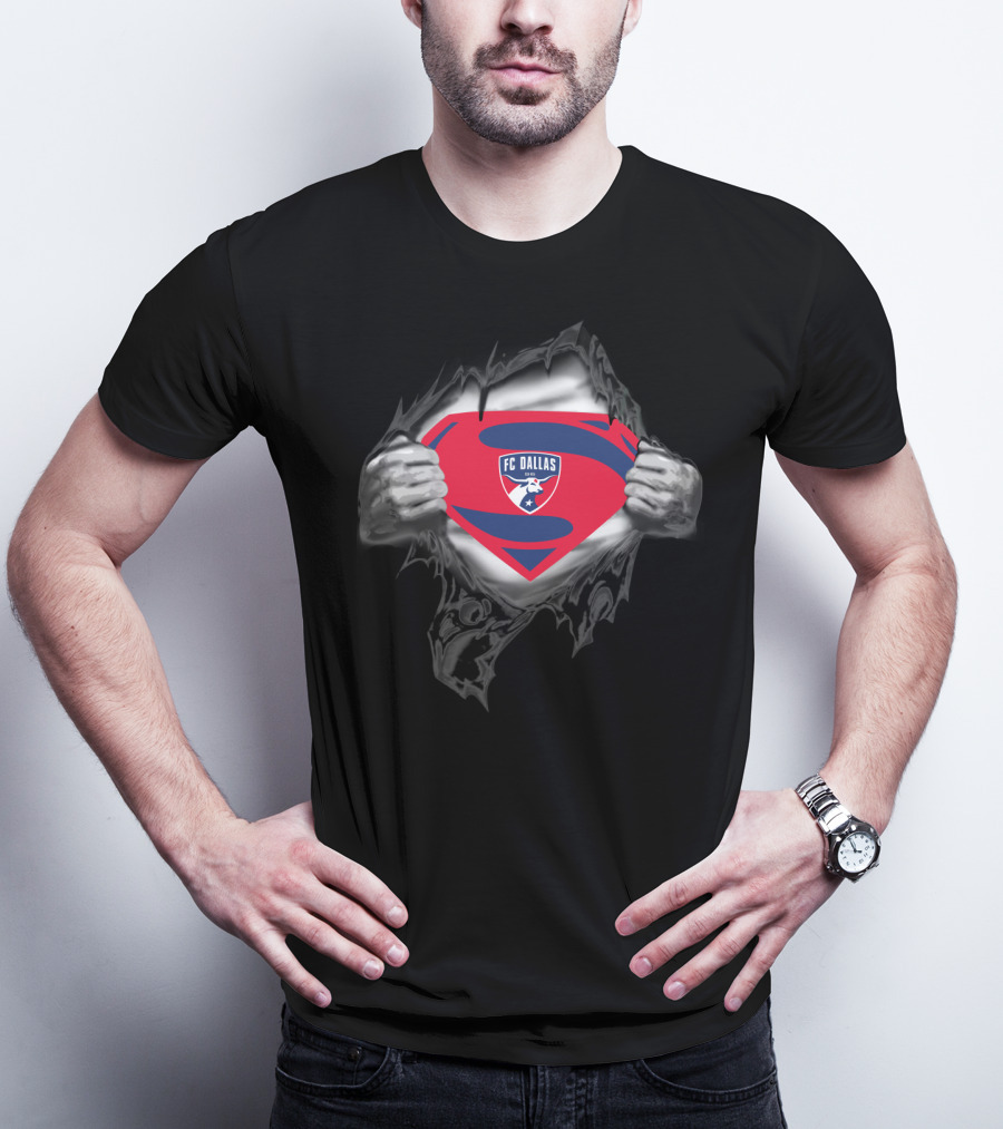 Fc Dallas Superman Logo Inside Torn Chest T-Shirt