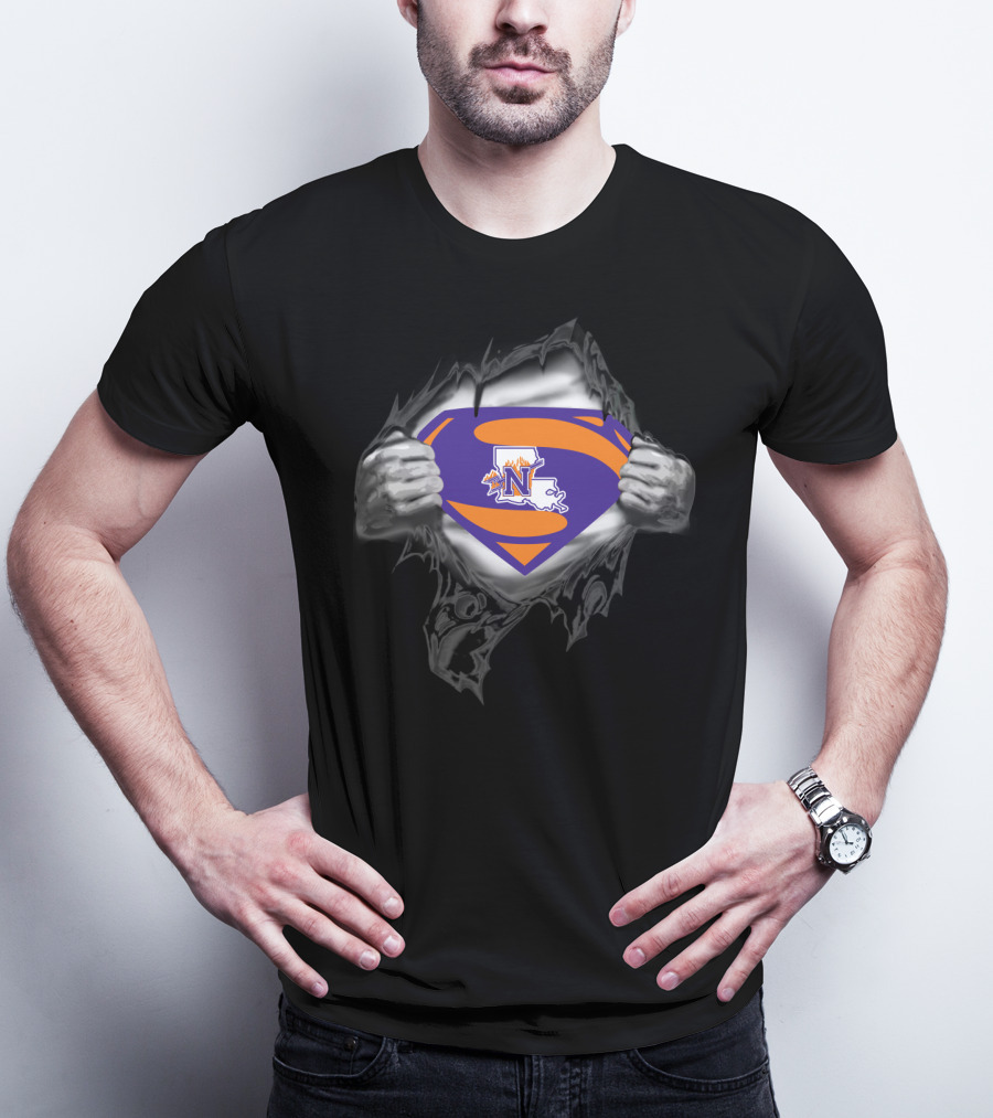 Northwestern State Demons Louisiana Logo Inside Superman Symbol T-Shirt
