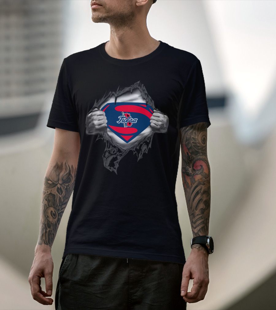 Tulsa Golden Hurricane Superman Logo Fan T-Shirt