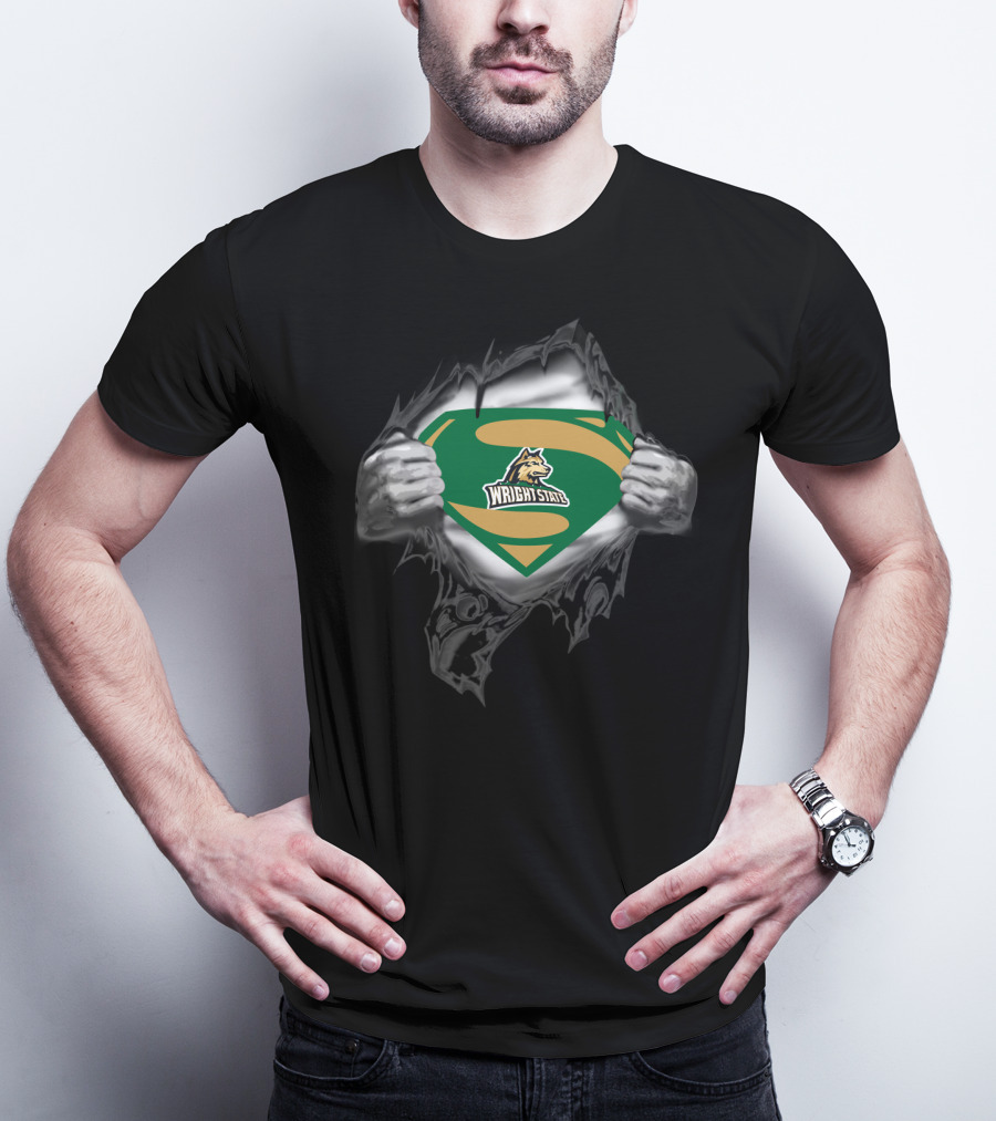 Wright State Raiders 369 Superman Shield T-Shirt