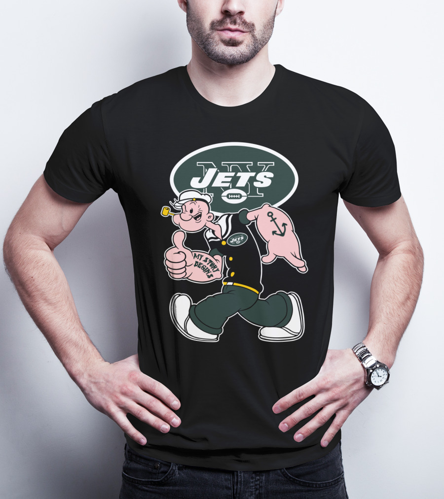 New York Jets Popeye My Story Begins T-Shirt
