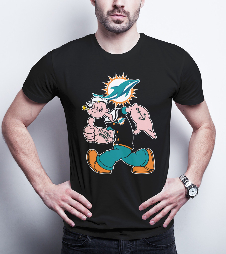 Miami Dolphins Popeye My Story Begins T-Shirt