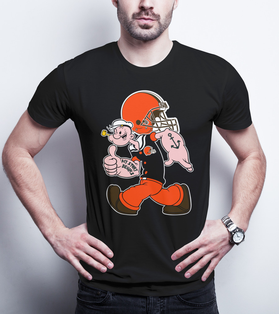 Popeye Cleveland Browns Cartoon Character T-Shirt