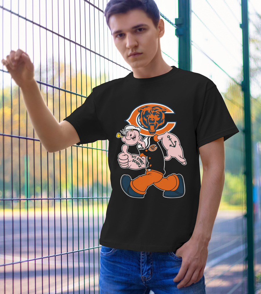 Chicago Bears My Story Begins Popeye T-Shirt