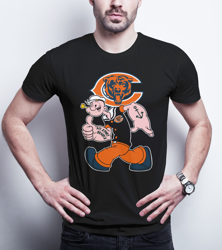 Chicago Bears My Story Begins Popeye T-Shirt