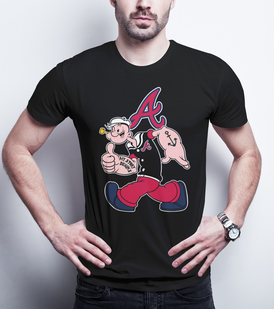 Atlanta Braves Cartoon Character My Story Designs Vintage Style T-Shirt