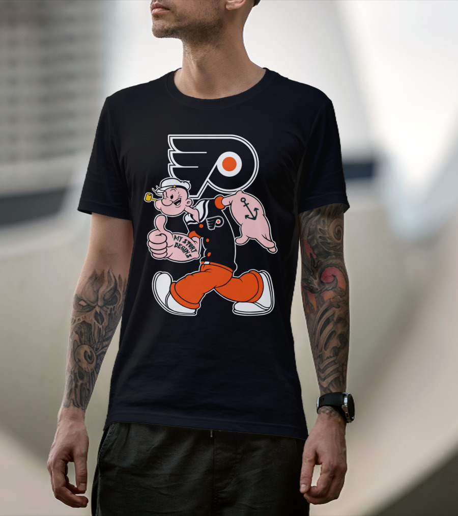 Popeye Thumbs Up 71 Philadelphia Flyers My Story Begins T-Shirt