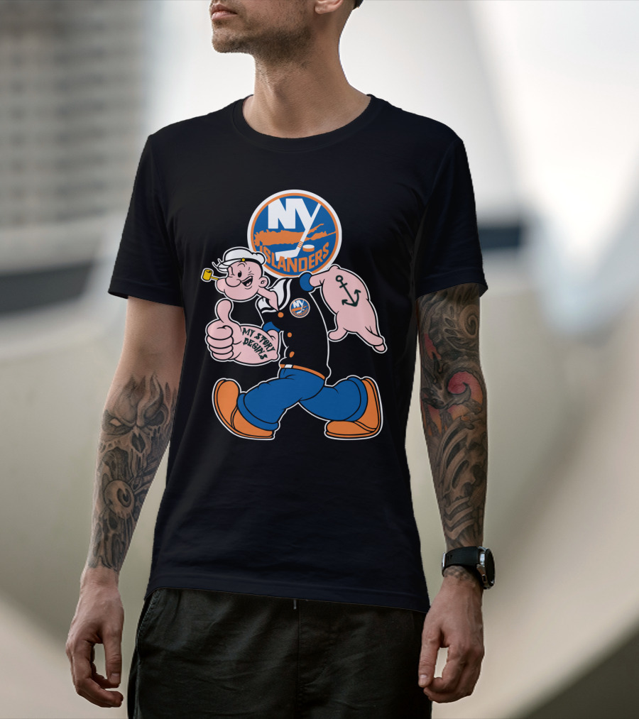Ny Islanders Popeye Thumbs Up Anchor Tattoo My Sport Designs T-Shirt