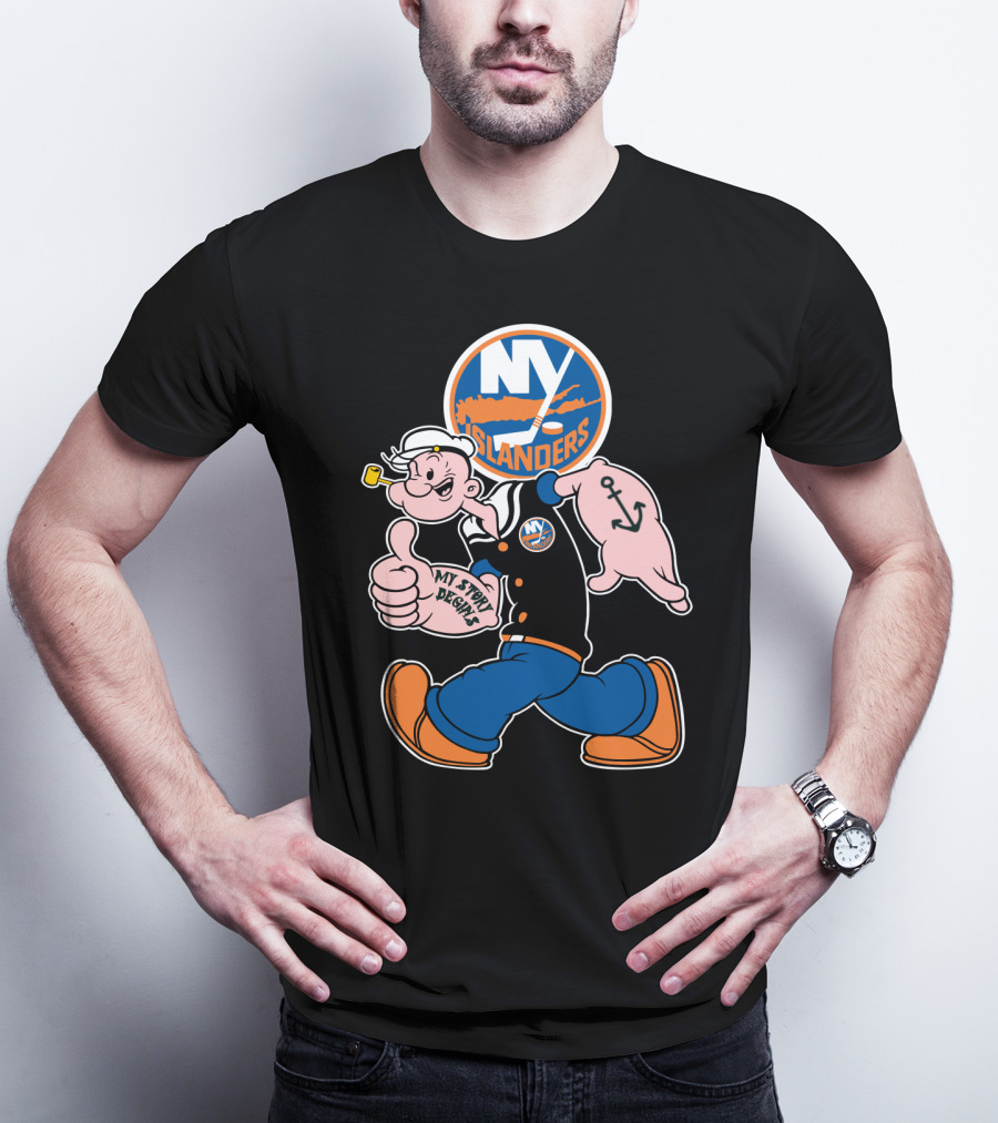 Ny Islanders Popeye Thumbs Up Anchor Tattoo My Sport Designs T-Shirt