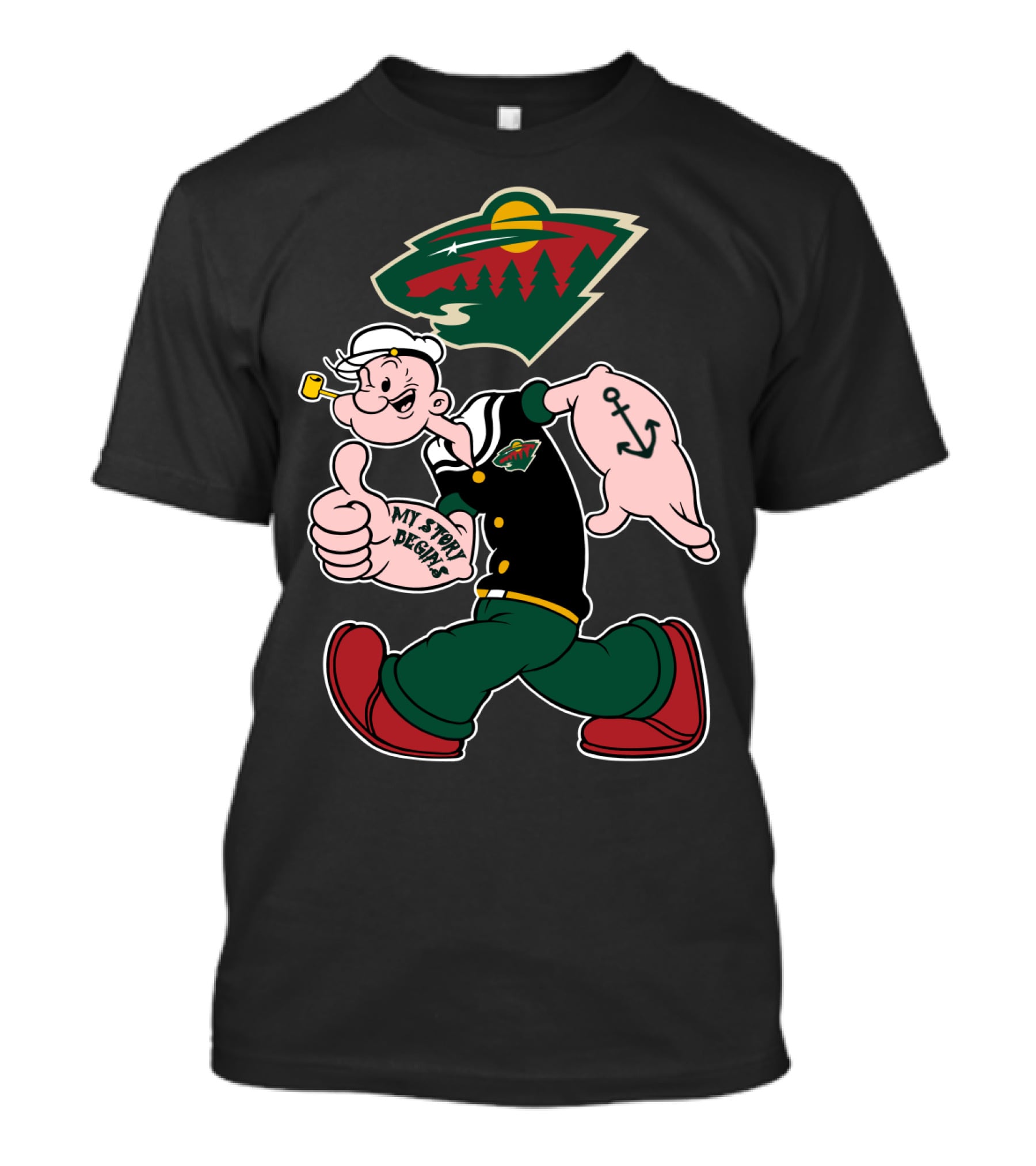 Minnesota Wild Popeye My Story Begins T-Shirt