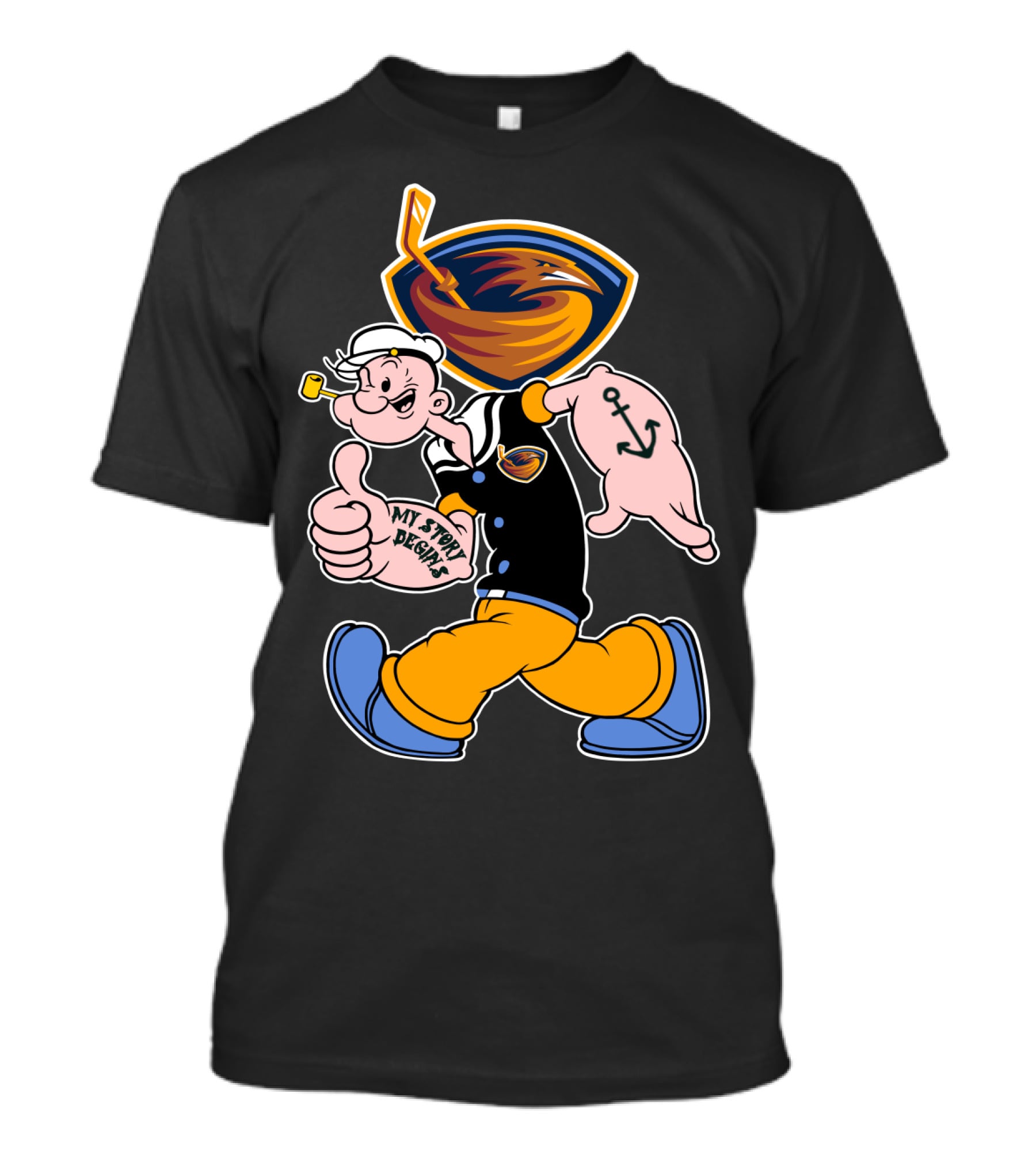 Atlanta Thrashers My Story Designs Popeye Hockey T-Shirt