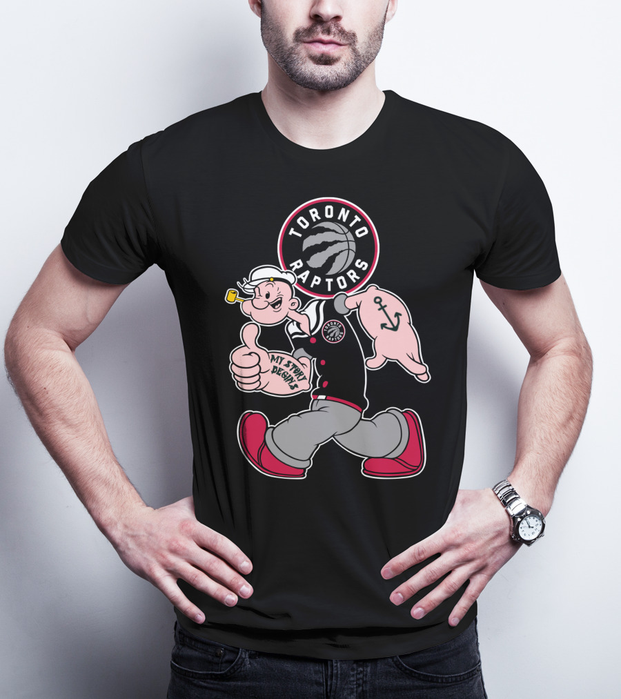 Toronto Raptors '95 My Story Begins Popeye T-Shirt