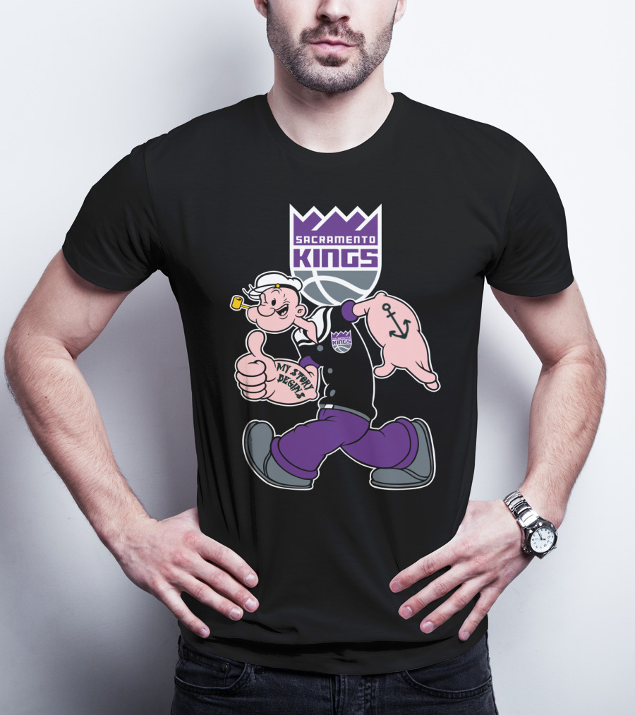 Sacramento Kings My Story Begins Popeye Anchor T-Shirt