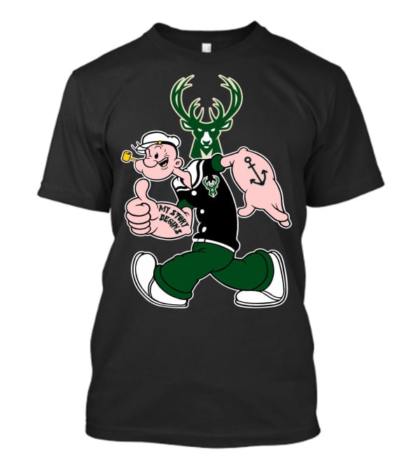 Milwaukee Bucks My Story Designs Popeye Bucks T-Shirt