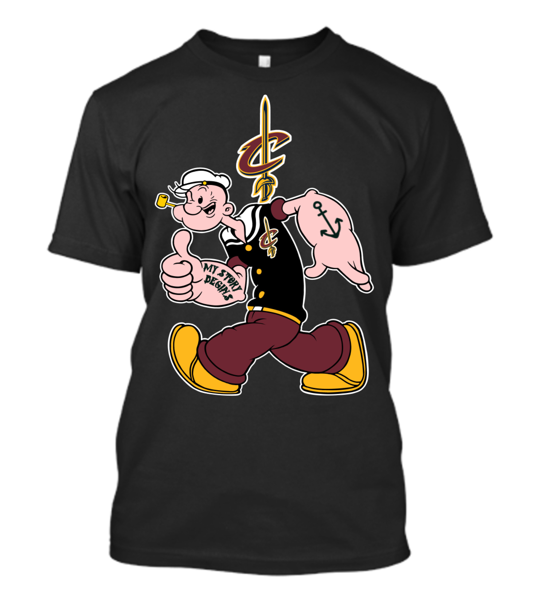 Cleveland Cavaliers My Story Begins Popeye Anchor T-Shirt