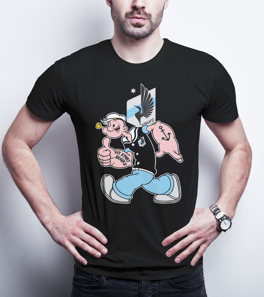 Minnesota United Fc Popeye My Story Designs Anchor T-Shirt