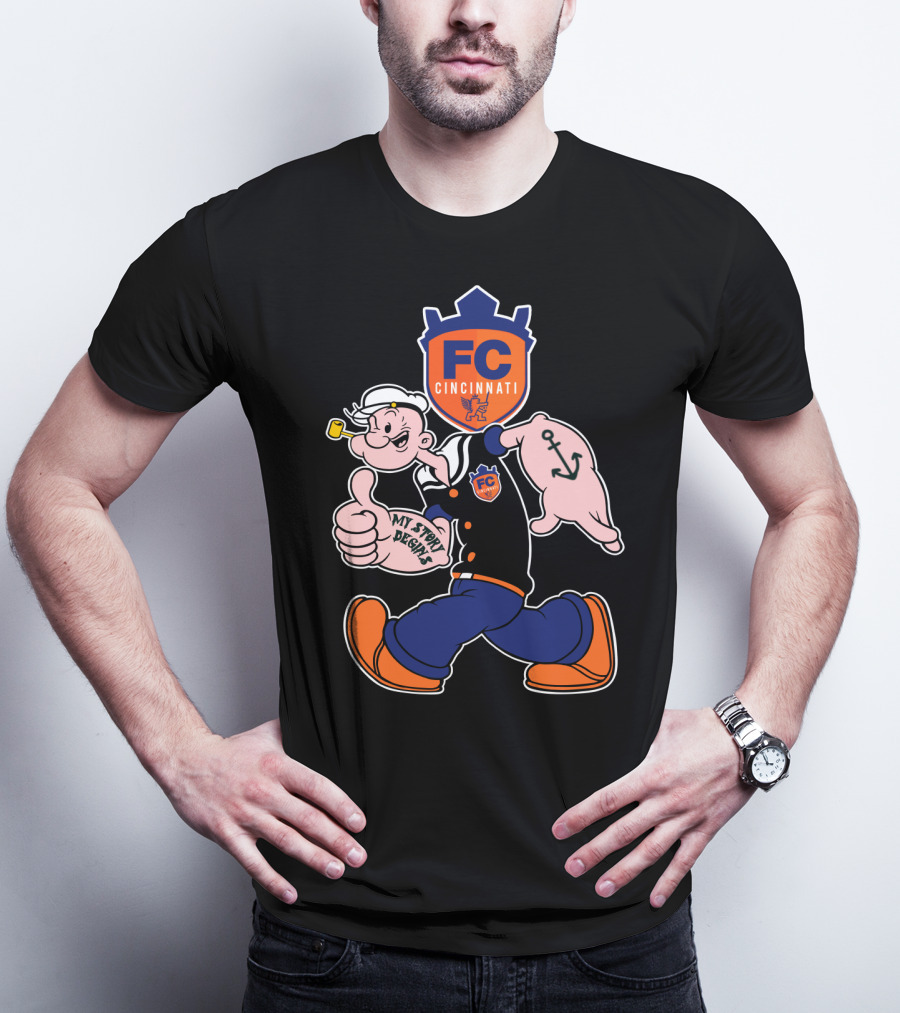 Fc Cincinnati My Story Begins Popeye Anchor T-Shirt