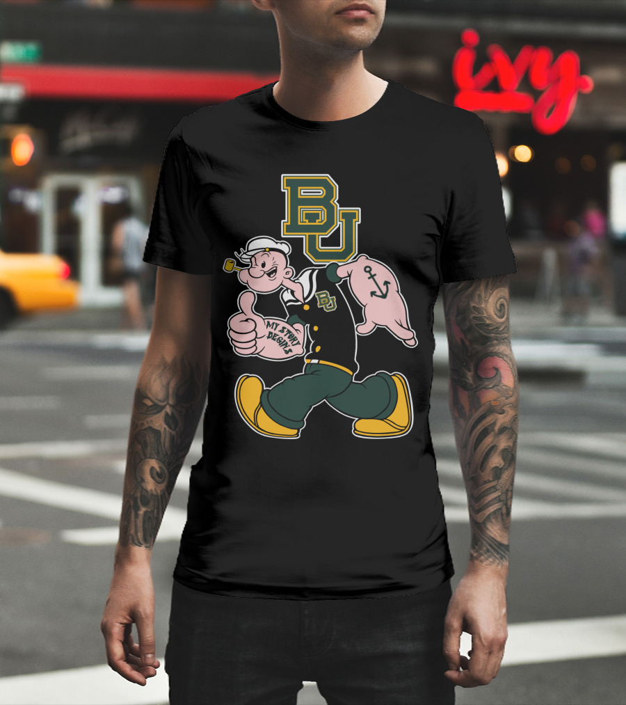 Bu Popeye My Story Begins Anchor Walking Pose T-Shirt