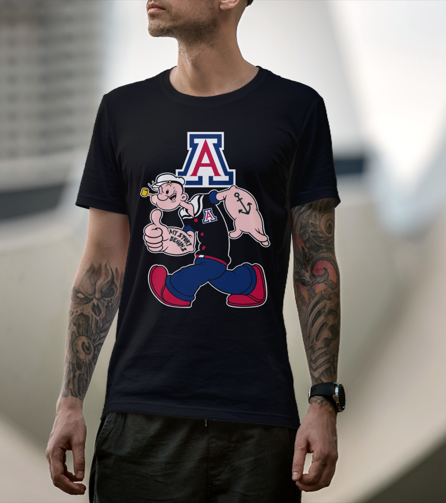 Arizona Wildcats Popeye Anchor My Story Begins Vintage Style T-Shirt