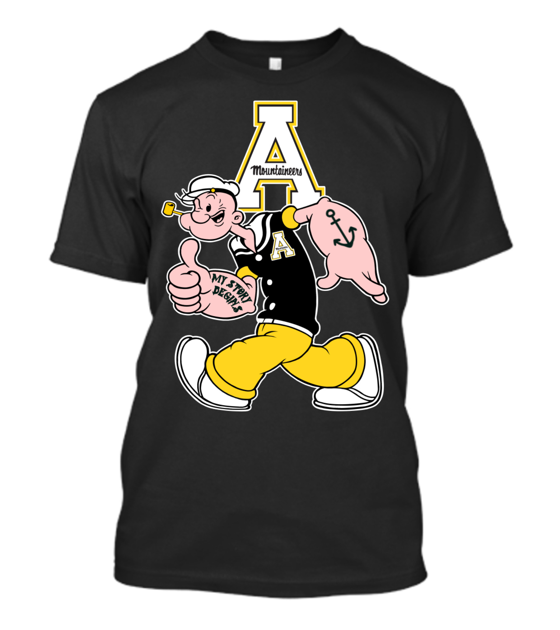 Appalachian State Mountaineers Popeye Anchor T-Shirt