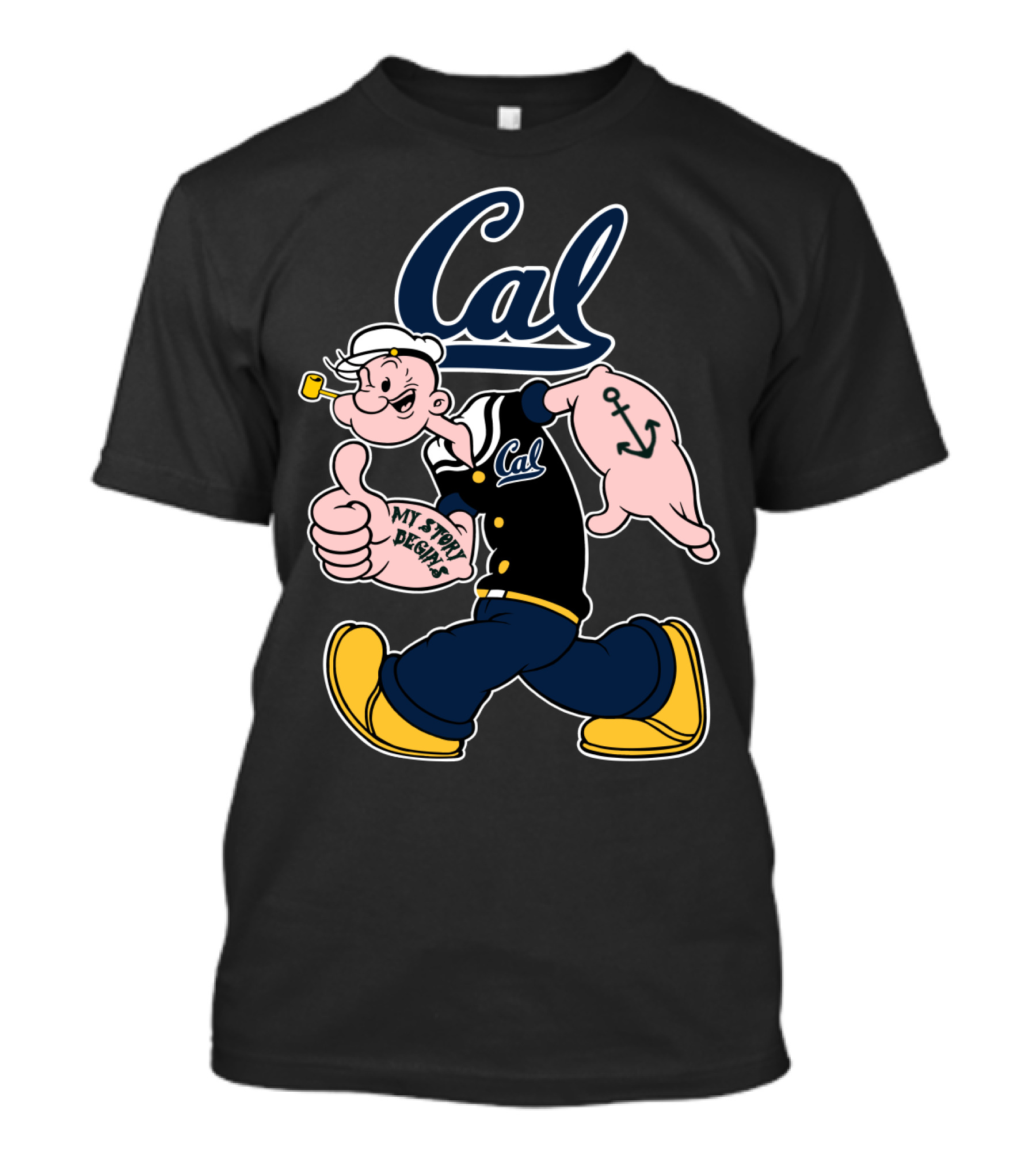 Cal California Golden Bears Popeye Anchor My Story Begins T-Shirt