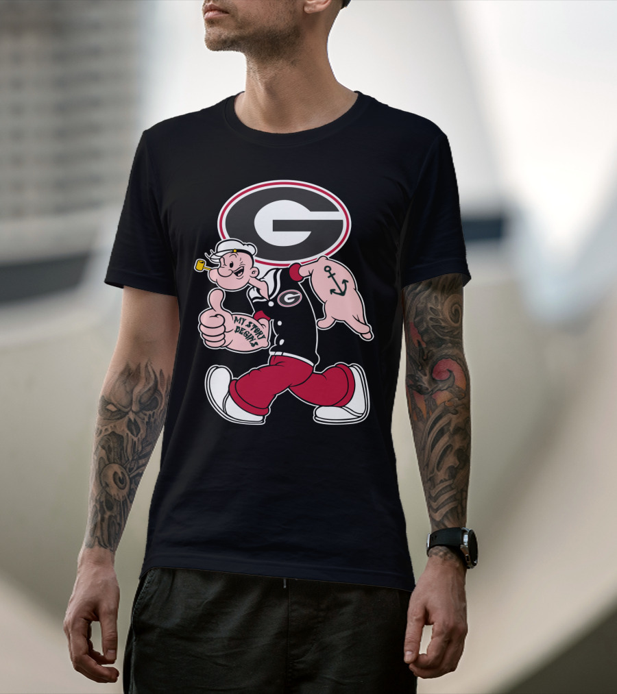 Georgia Bulldogs Popeye My Story Designs T-Shirt