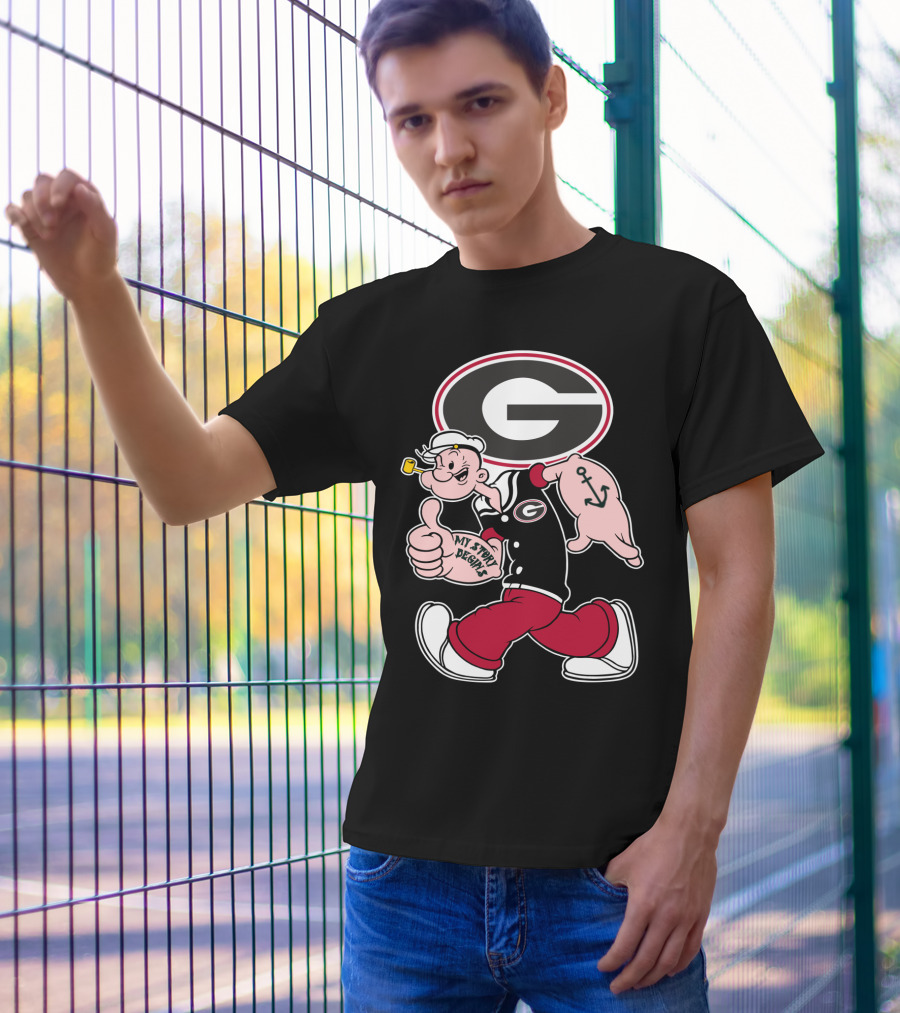Georgia Bulldogs Popeye My Story Designs T-Shirt