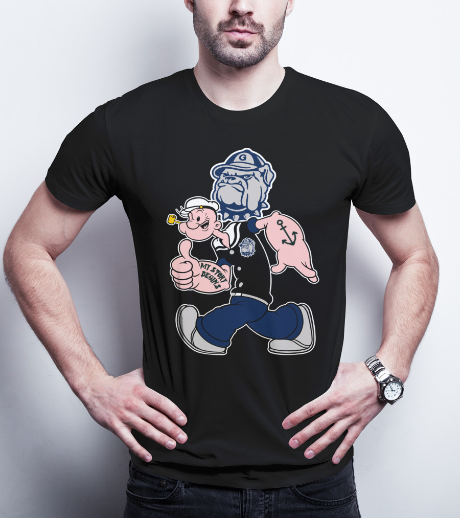 Popeye Georgetown Hoyas My Story Begins Anchor Bulldog Vintage 203 T-Shirt