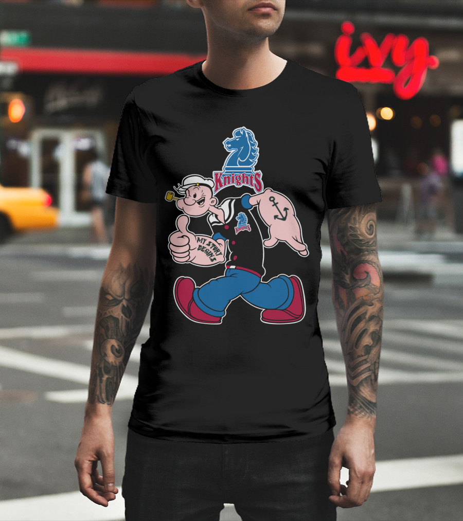 Fairleigh Dickinson Knights My Story Begins Popeye Character T-Shirt