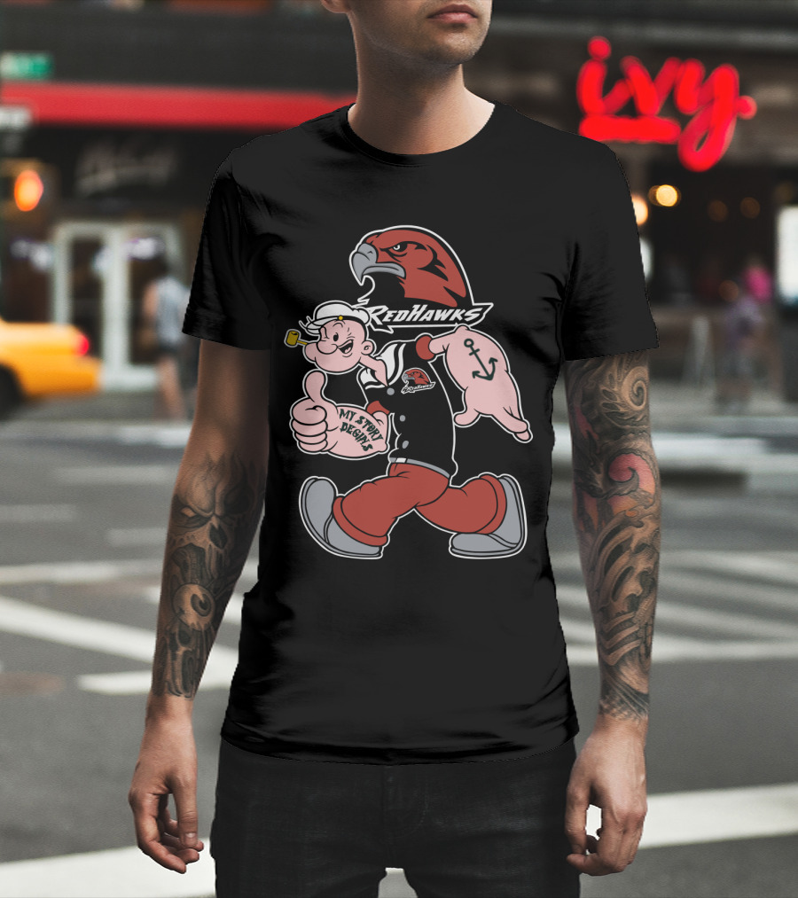 Redhawks Popeye Thumbs Up Sailor Tattoo T-Shirt