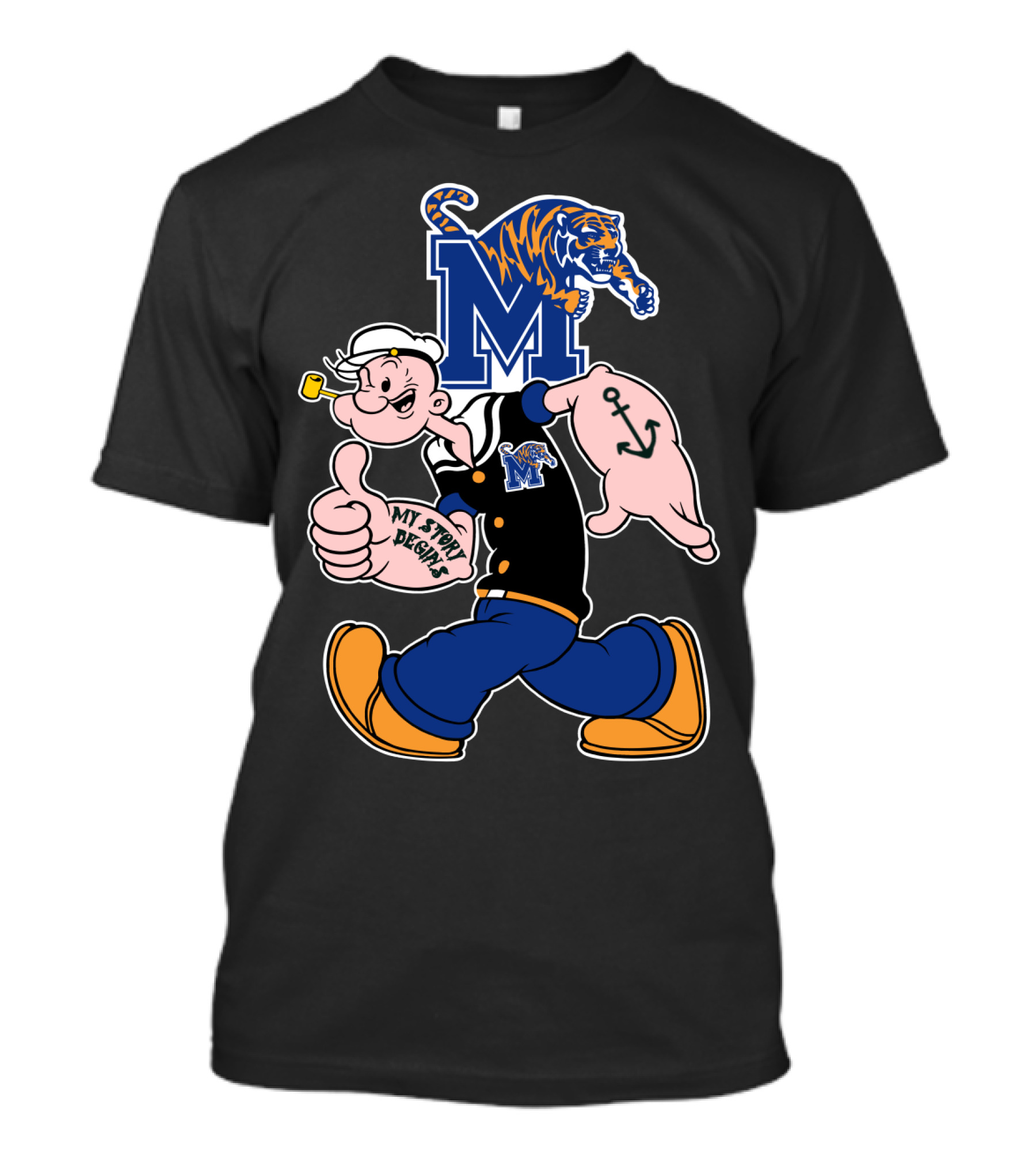 Memphis Tigers M Logo My Story Begins T-Shirt