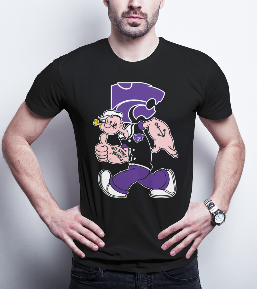 My Story Designs Kansas State Wildcats Popeye Anchor T-Shirt