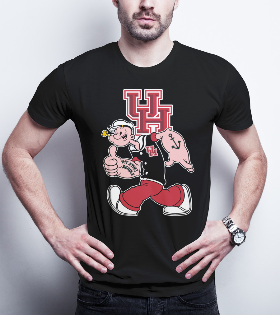 Uh Houston Cougars My Story Begins Popeye Anchor T-Shirt