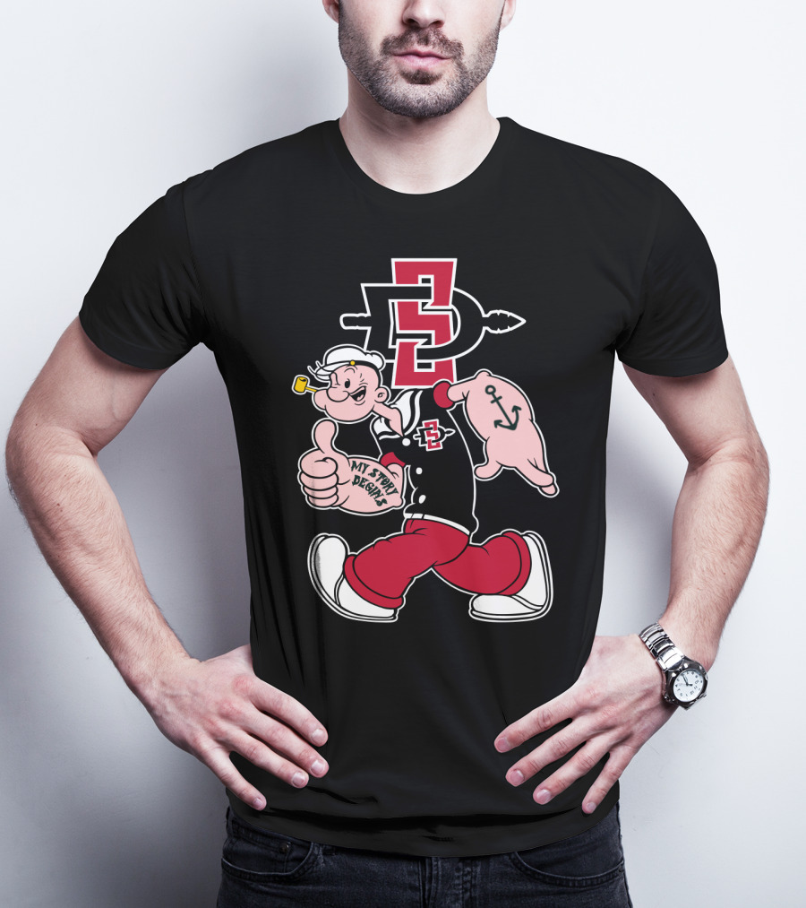 San Diego State Aztecs Popeye My Story Begins Anchor T-Shirt