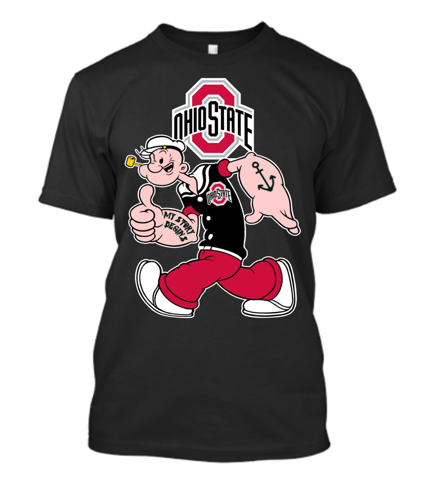 Ohio State Buckeyes Vintage Cartoon Sailor Character T-Shirt