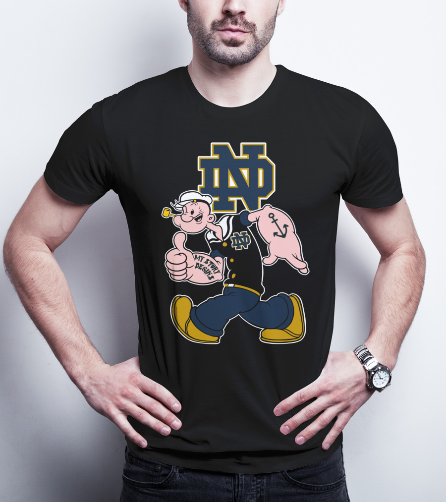 Notre Dame Fighting Irish Nd Popeye My Story Begins T-Shirt