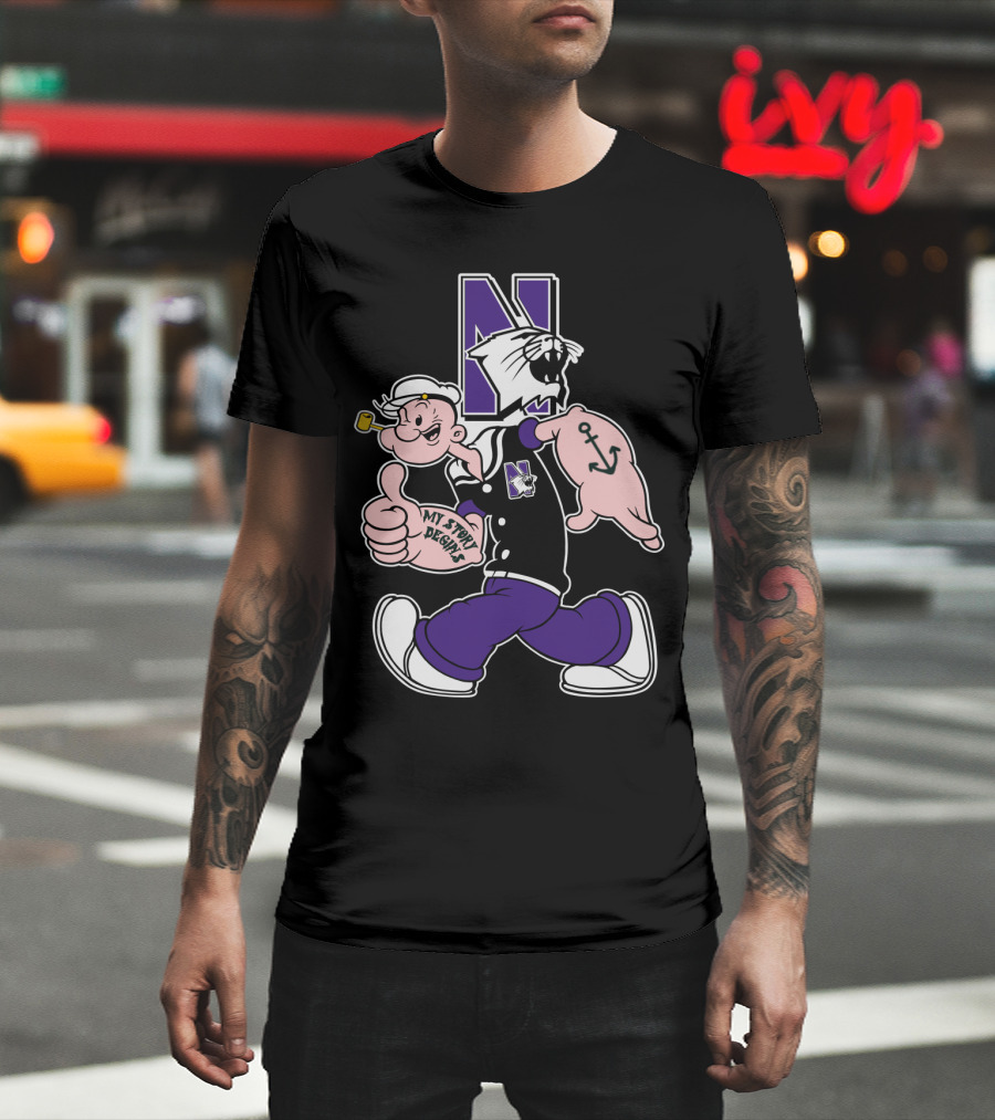 Northwestern Wildcats Popeye My Story Designs T-Shirt