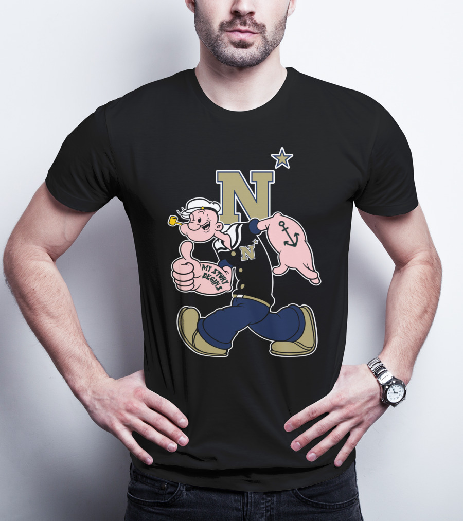 Naval Academy Midshipmen Popeye N Anchor Star T-Shirt