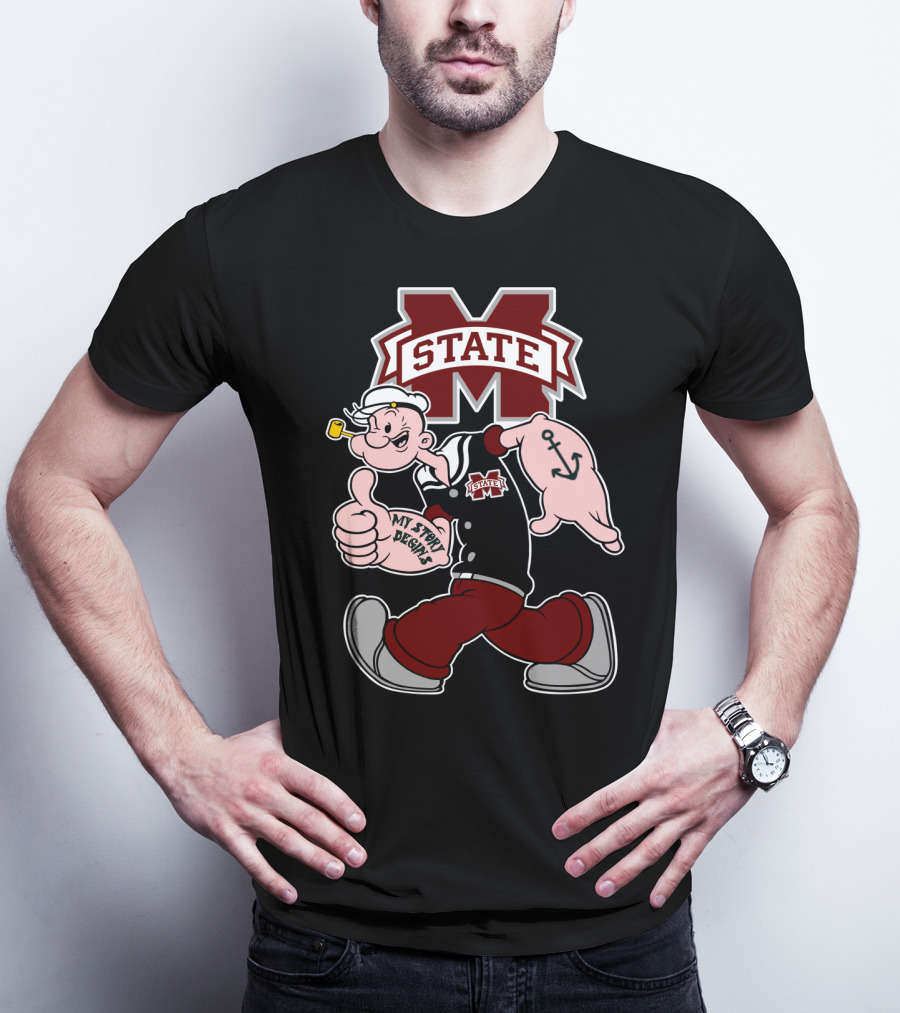 Mississippi State Bulldogs Popeye My Story Designs T-Shirt