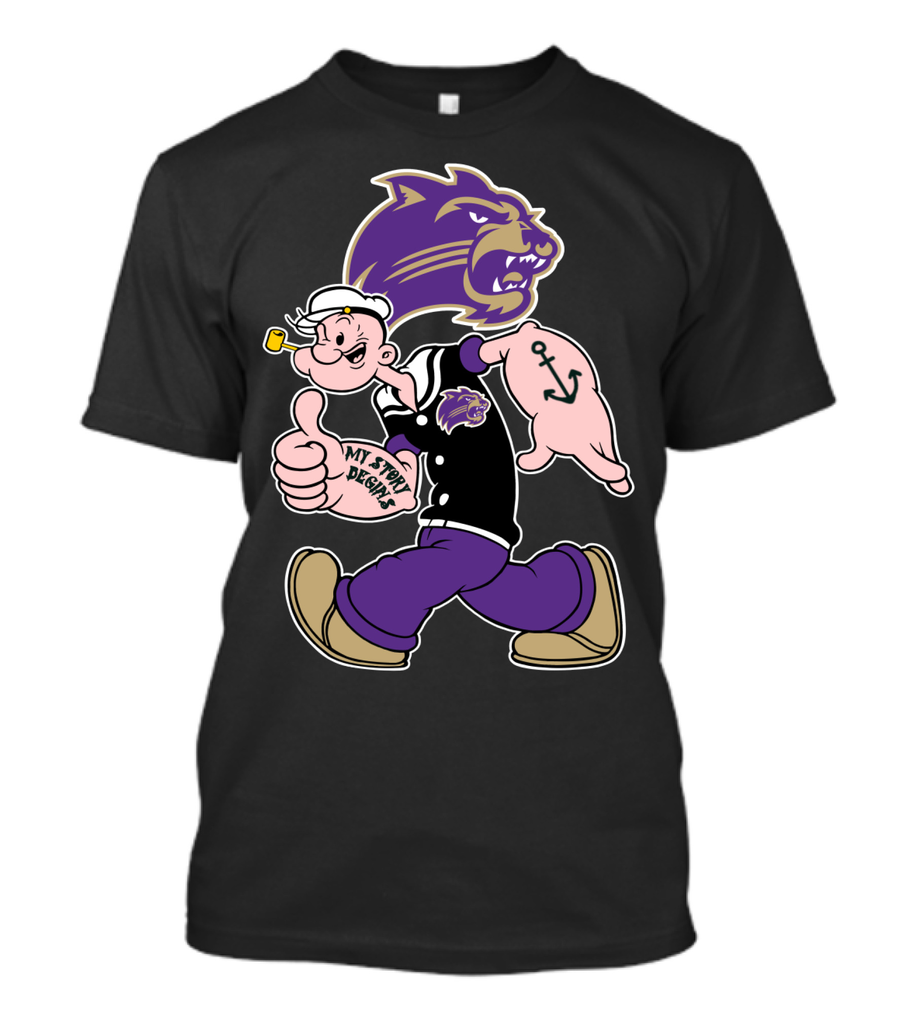 Western Carolina Catamounts Popeye My Story Designs T-Shirt