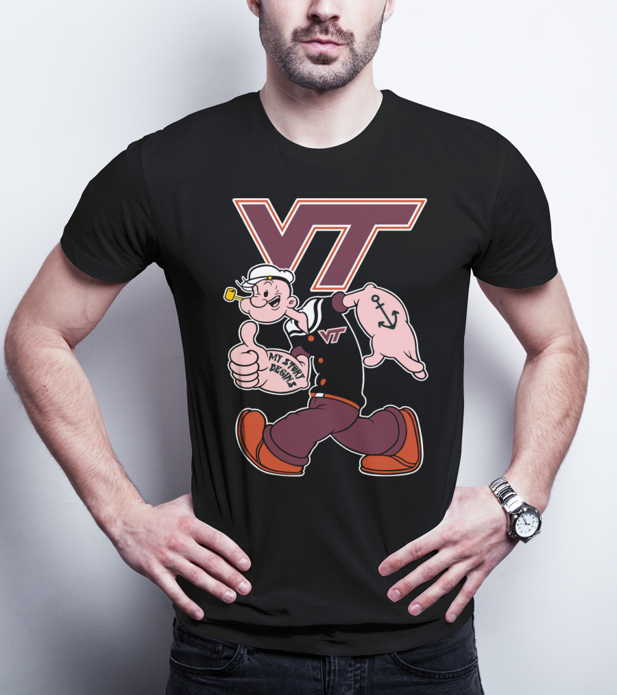 Virginia Tech Hokies Vt Popeye My Story Designs T-Shirt