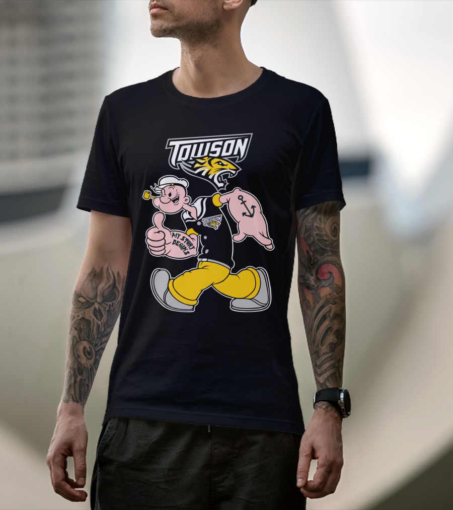 Towson Tigers My Story Designs Popeye Anchor T-Shirt