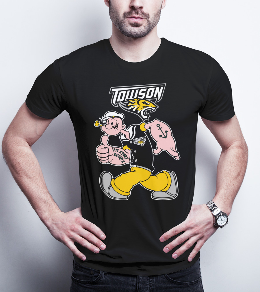 Towson Tigers My Story Designs Popeye Anchor T-Shirt
