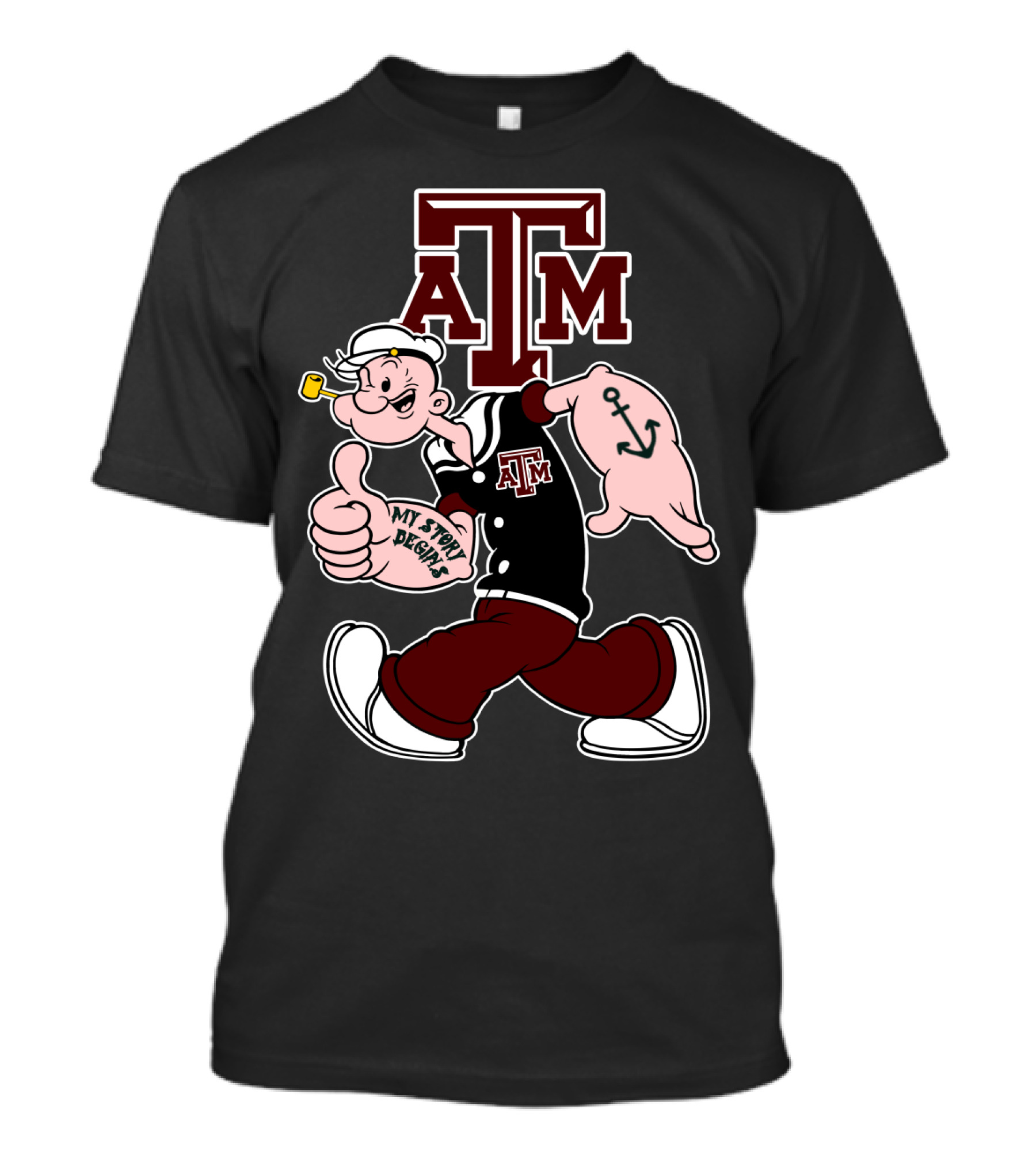 Texas A&M Aggies Popeye My Story Designs T-Shirt